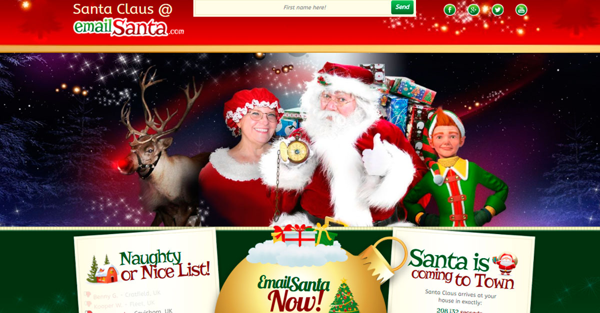 Mándale un mail a Santa Claus a ver qué te trae está Navidad